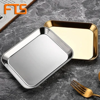 Fts Serving Tray Korean Food Rectangular 304 Stainless Steel Barbecue ...