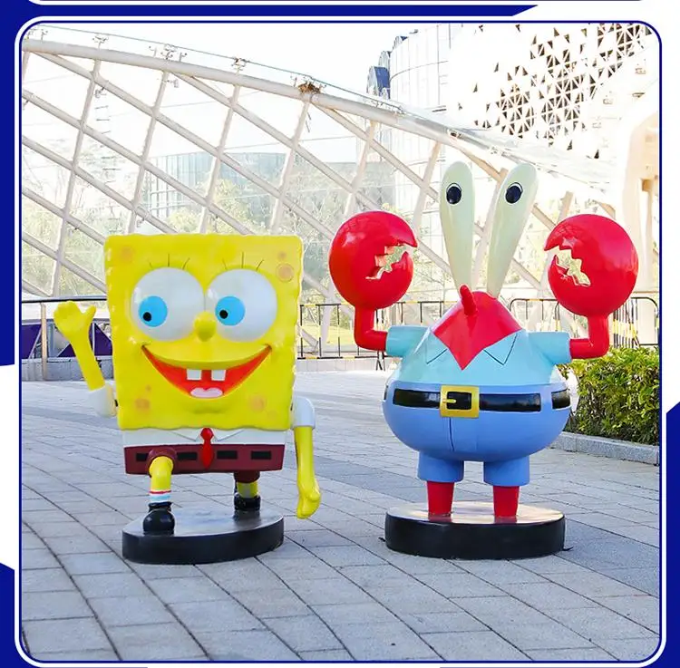 Factory Design Cartoon Sculpture Spongebob Squarepants Fiberglass Resin ...