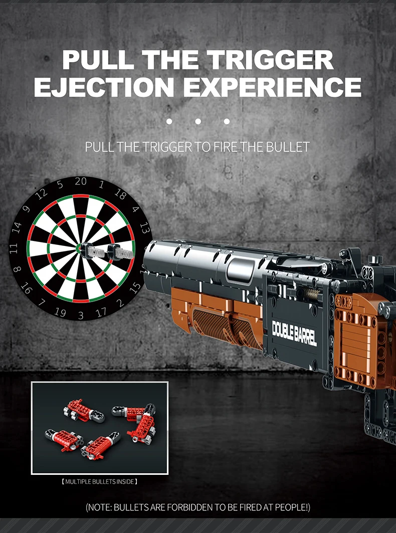 Reobrix 77028 Double-shot Double-barrel Creative Simulation Gun Model ...