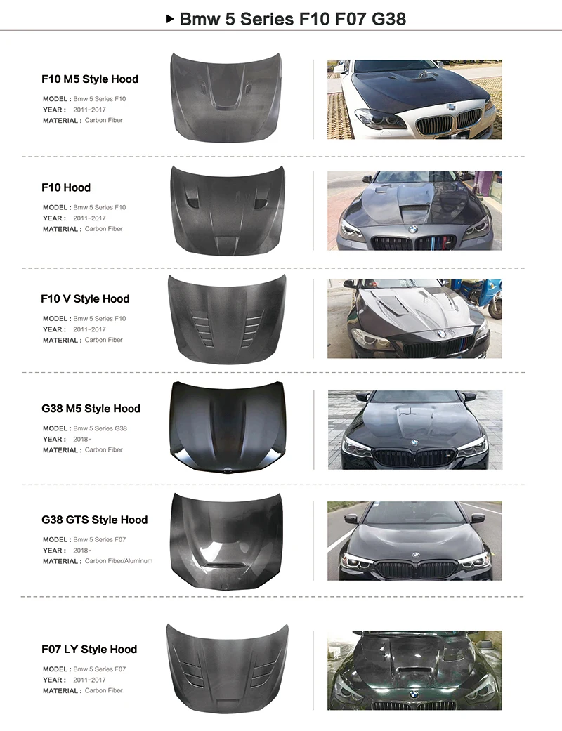 Carbon Fiber Body Kit Engine Front Bonnet For Bmw Full Series E46 E90 ...