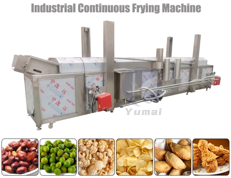 Industrial Gas Continuous Fryer Onion Chips Rings Falafel Churros Chin ...