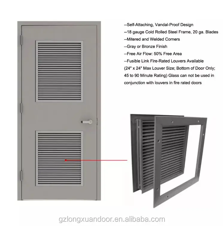 Durable Galvanized Steel Door Louvers - Anti-Theft & Ventilation