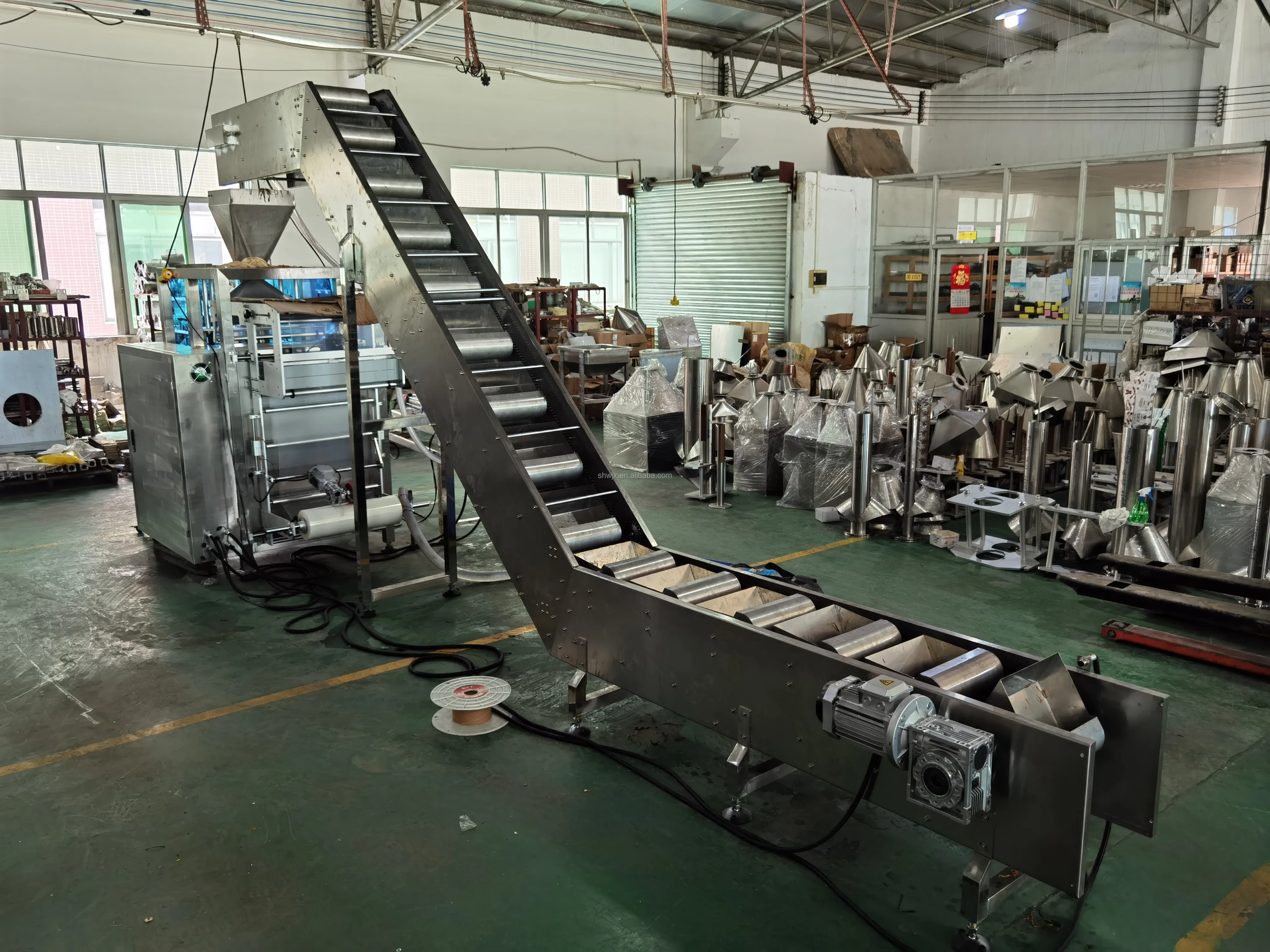 Stainless Steel Bucket Elevator Conveyor System Food Industry Slat ...