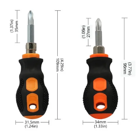 Mini Carrot Head Screwdriver Magnetic Dual Purpose Phillips Flat Mouth ...