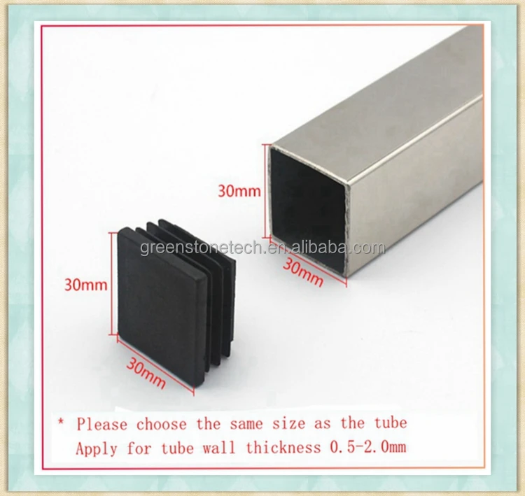 Aluminum Profile Steel Square Round Rectangular Tube Plastic Plug Pipe ...