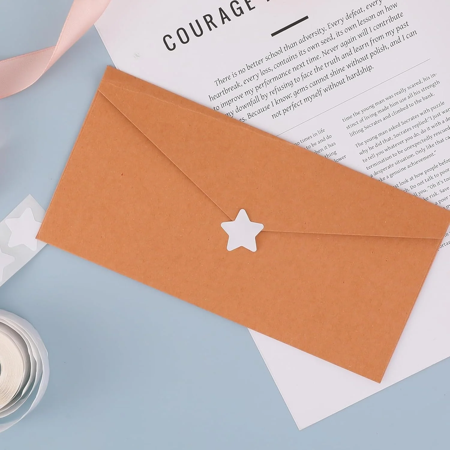 White Star Stickers Roll Self-Adhesive Small Stars Labels Waterproof ...