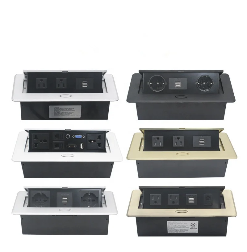 Conference Table Power Outlet with 3 US Outlets & Type-C Charging Hub - OEM
