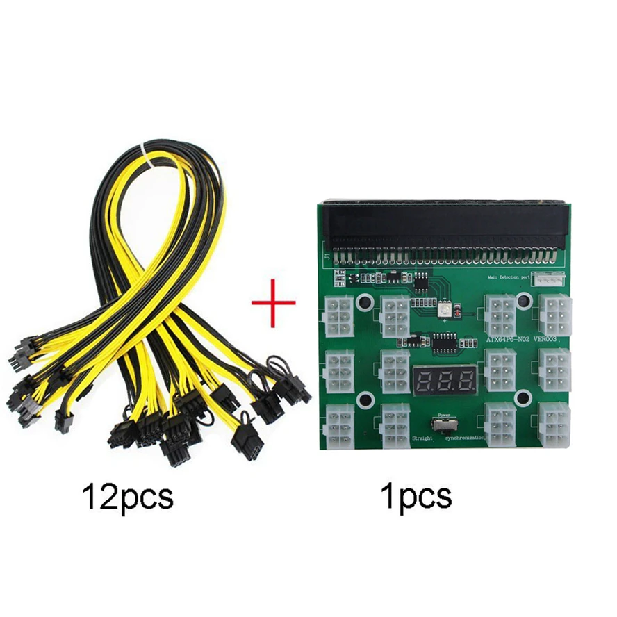 Server Power Module Breakout Conversion Board with 12pcs 6 Pin to 6+2 ...
