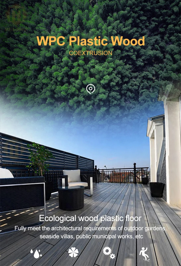 Durable Outdoor Flooring - 23mm Thick Wood Grain Decking