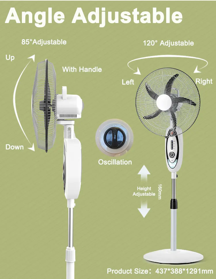 CHANGRONG Rechargeable Solar Powered Stand Fan with Remote