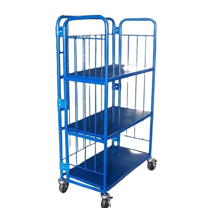 Foldable Table Trolley 4 Wheel Trolley folding transport logistics cart ...