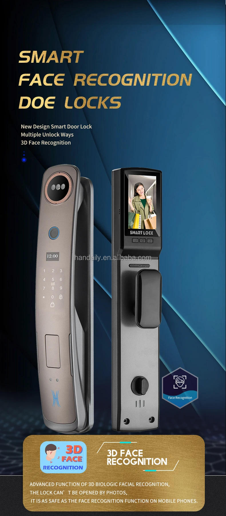 Video Intercom Face Recognition Smart Door Lock - Handaily