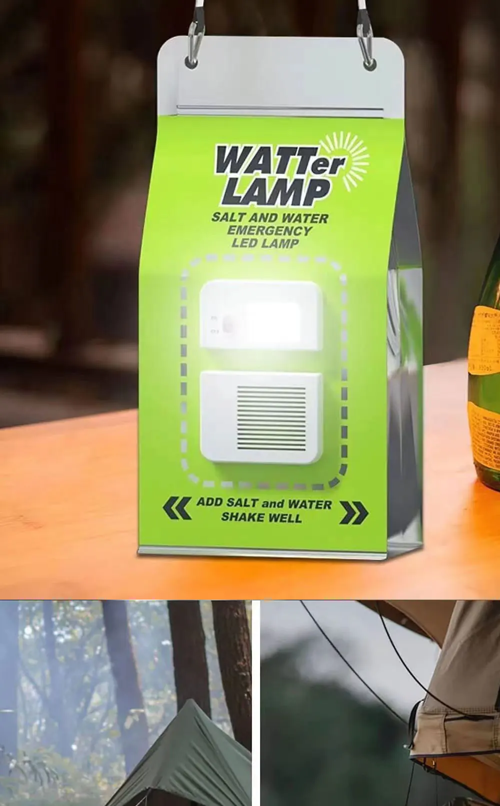 TAIKOO Water Salt Lamp - Portable Emergency Light Source