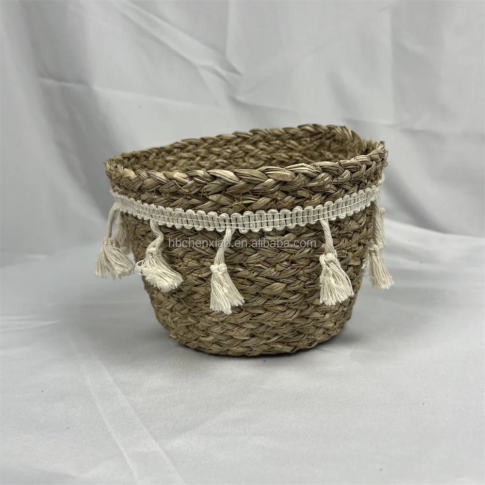 Customized Rattan Cane Storage Baskets With White Tassels Homes ...