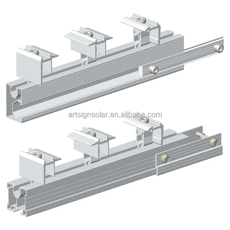 Extruded Aluminum Rail Mount 1mw Solar Panel Railing Photovoltaic Solar ...