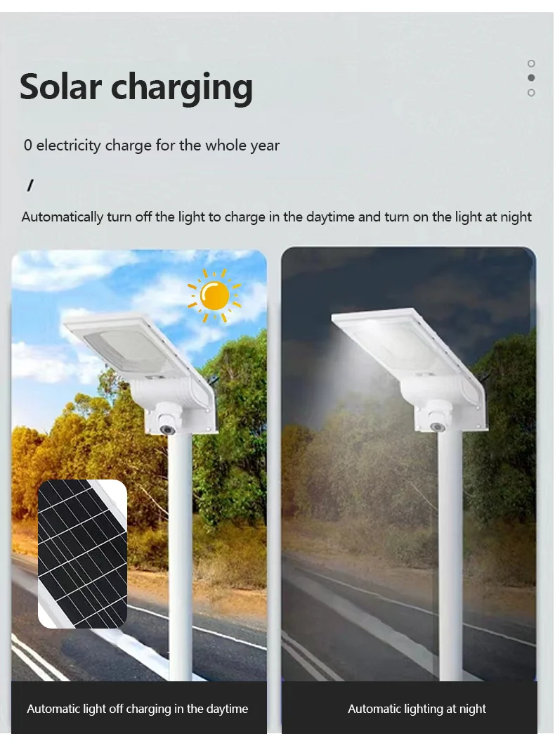 100W 200W 300W Integrated Solar LED Street Lights with CCTV