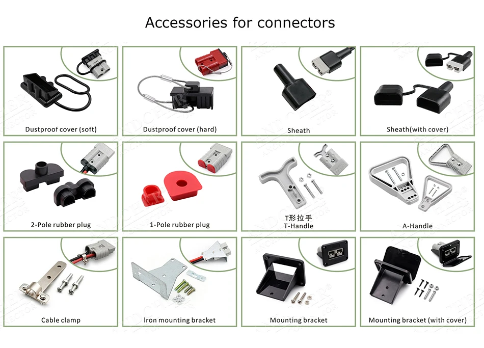 50A Cable Connector Kit with Dust Protective Cover & T Handle Wire ...