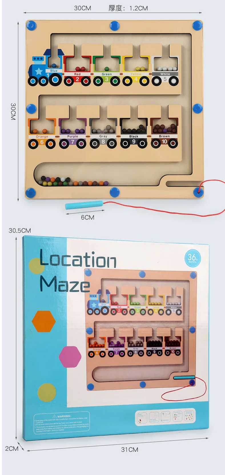 Montessori Magnetic Number Maze Wooden Magnet Puzzles Board Sensory ...