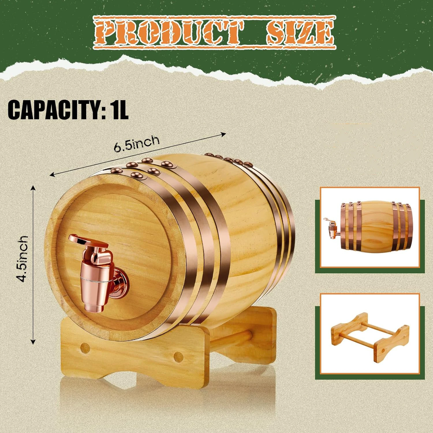 4 1-liter Cask Cocktail Tequila Spirit Whiskey Dispenser with Stand for ...