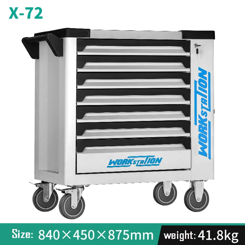 Metal Tool Trolley Workbench Rolling Box Trolley Drawers Lock Tool Cart ...