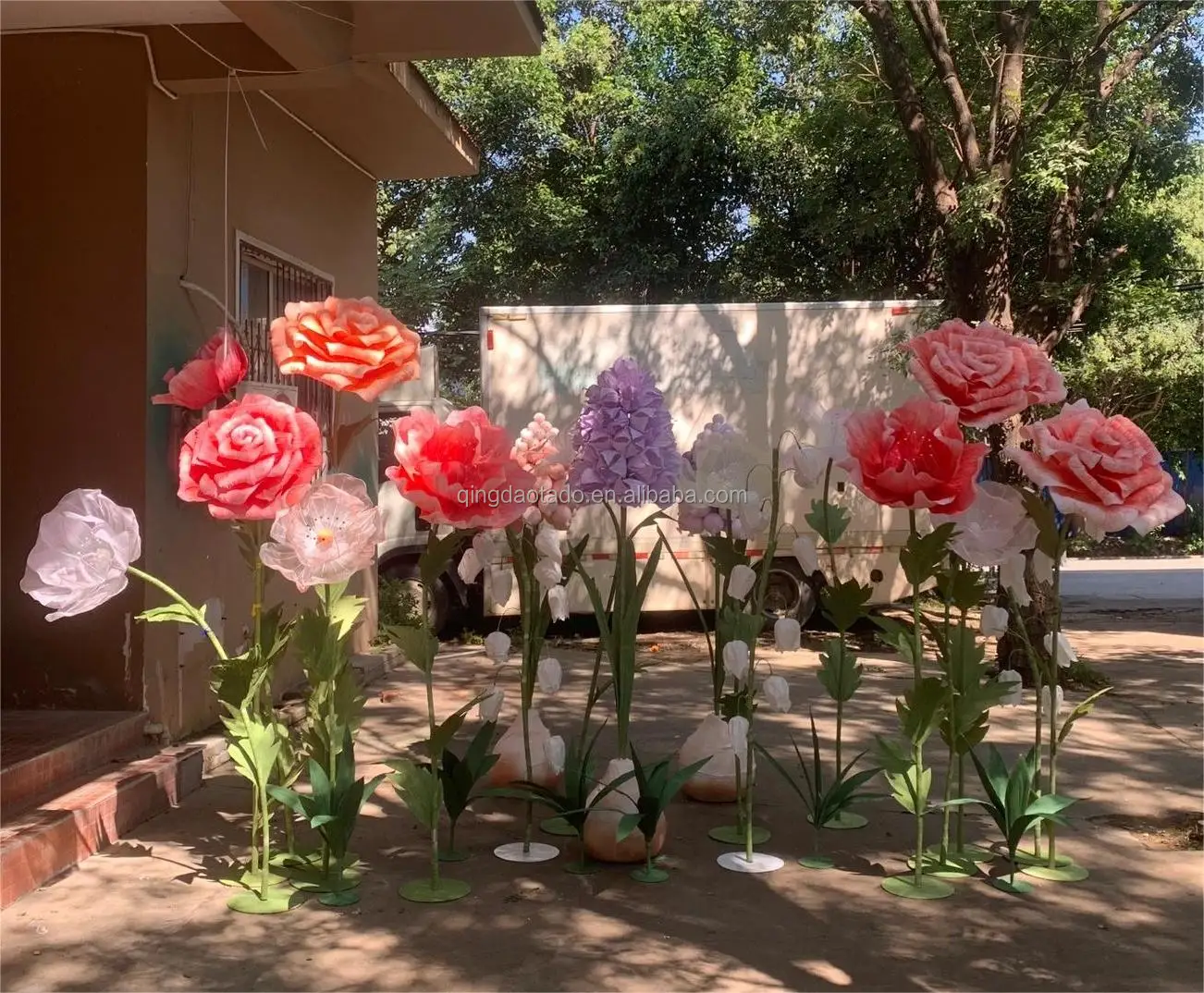 Silk Organza Paper Artificial Flower Customized Giant Flower Artificial ...