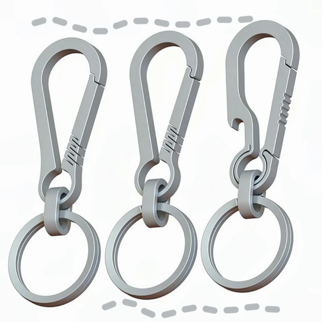 Titanium Carabiner Keychain Outdoor Edc Metal Keychain Titanium Alloy ...