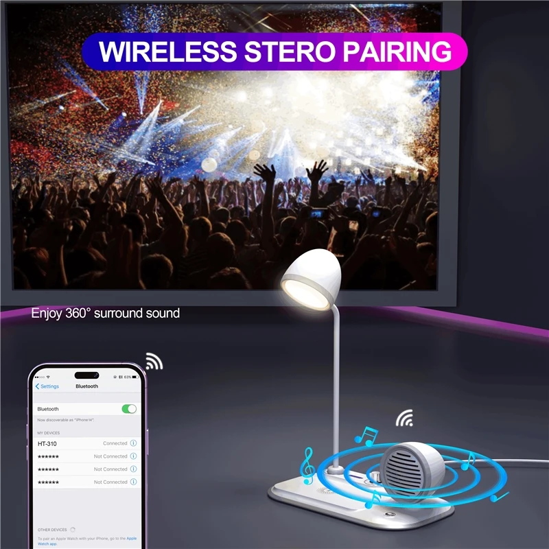 Universal Multifunctional 4 In 1 Led Desk Lamp 15w Qi Fast Wireless ...