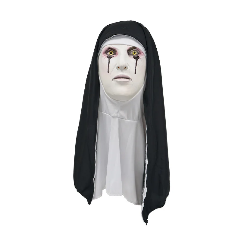 Wholesale Conjuring 2 Devil Nun Latex Costume Nun Mask With Hood Latex ...