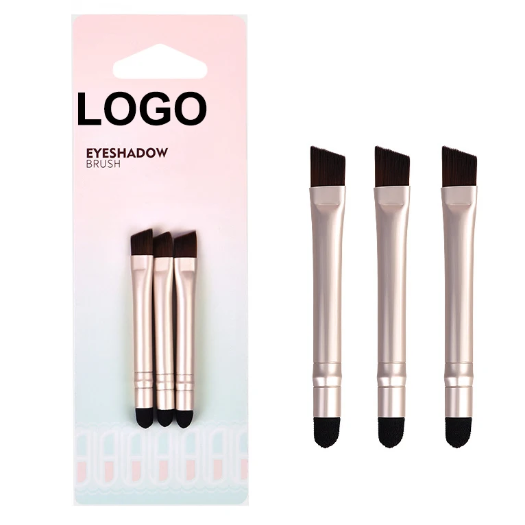 Mini Double End Angled Flat Eyebrow Beginner Eyelash Brush Sponge Head ...