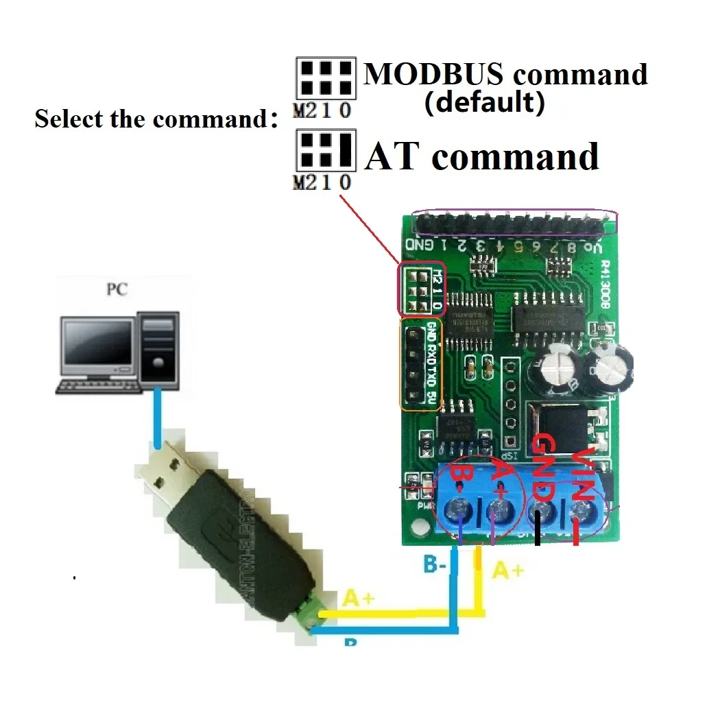 Rs485 Rs232(ttl) Plc Modbus Rtu Module 8ch Io Control Switch Board For Relay Industrial ...