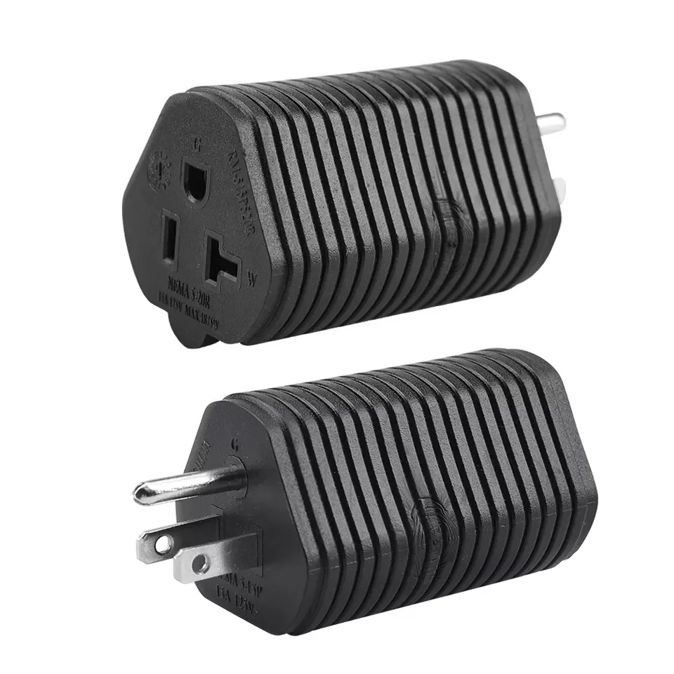 Nema 5-15p Male To Nema 5-20r Female Adapter Plug 15a/20a 125v ...