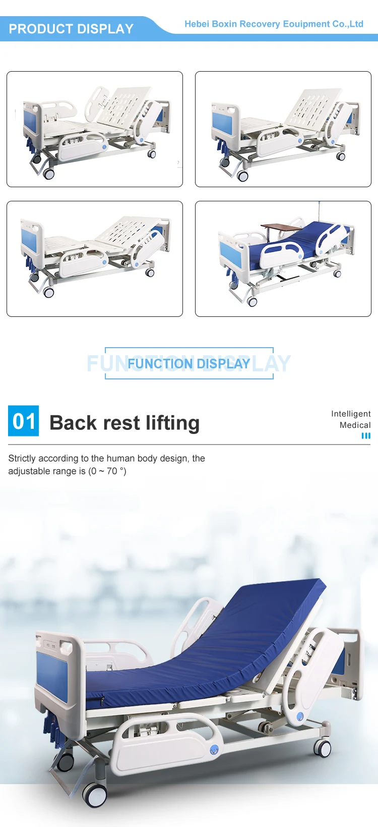 New Comfortable Patient Adjustable 3 Function Medical Equipment Icu ...