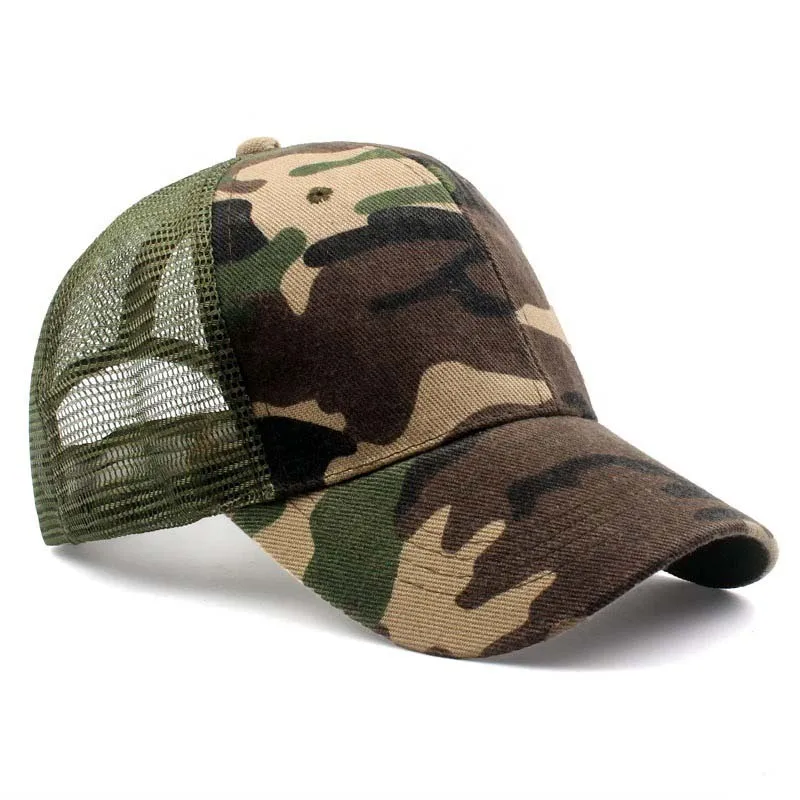 Baseball Cap Custom Embroidery Logo Camouflage 6 Panel Trucker Hat Camo ...