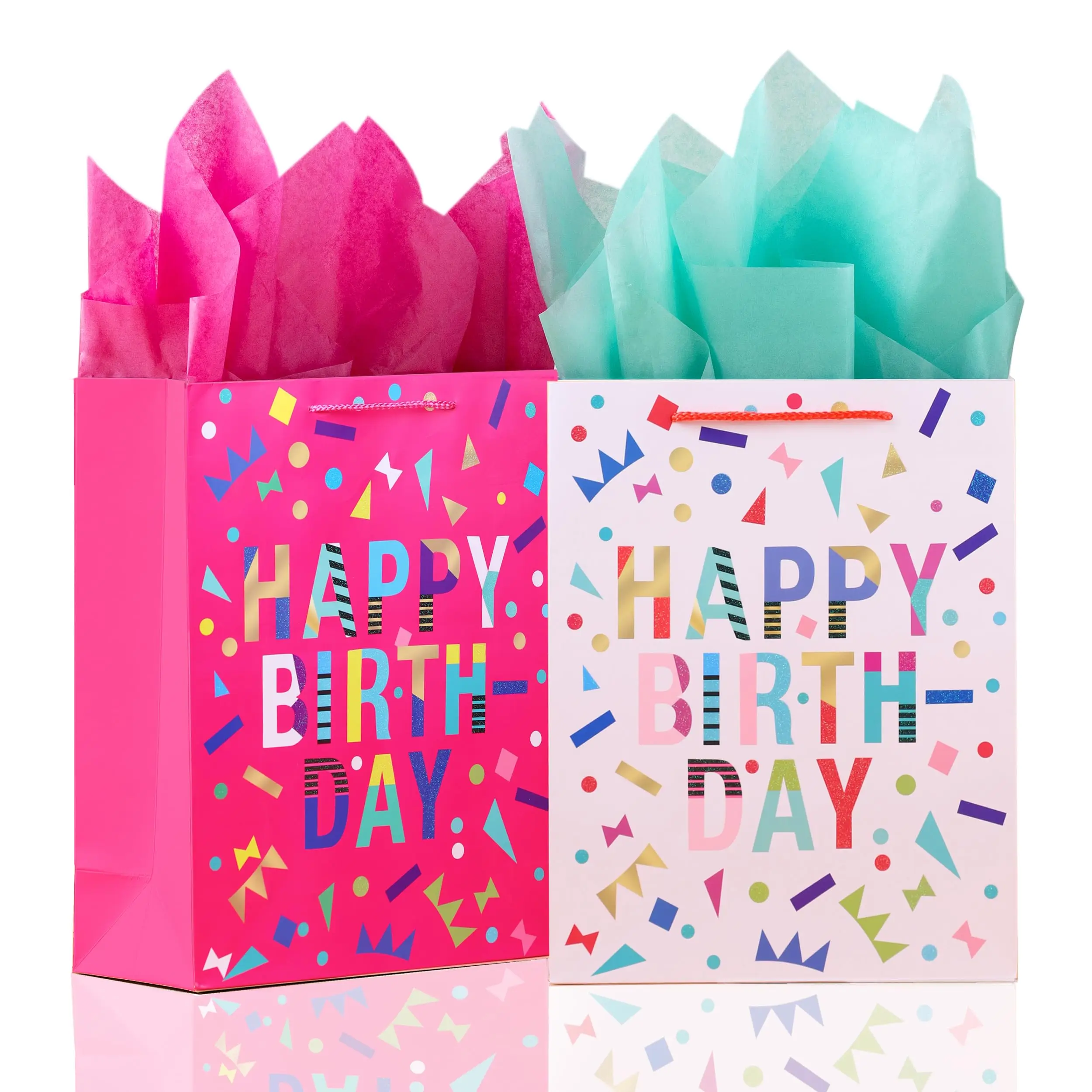 Custom Wholesale Luxury Design Recyclable White Cardboard Handles Party ...