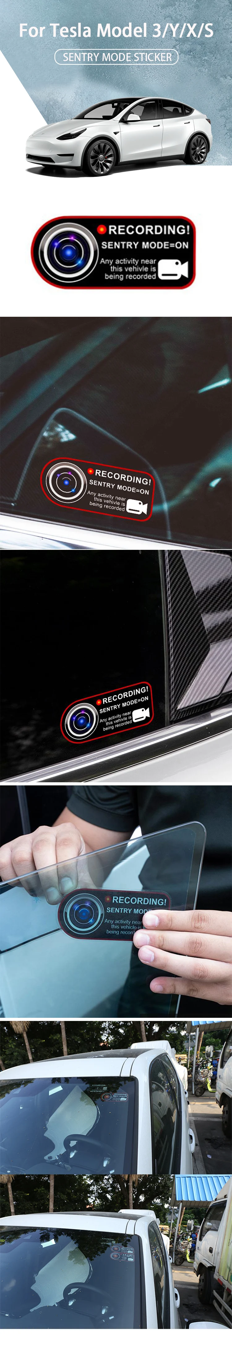 Sentry Mode Sticker for Tesla Model Y - High-Quality Decals