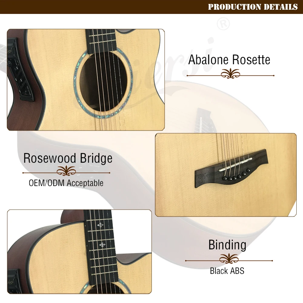Aiersi Brand Factory Price Handmade Cutaway Custom Made 6 String ...