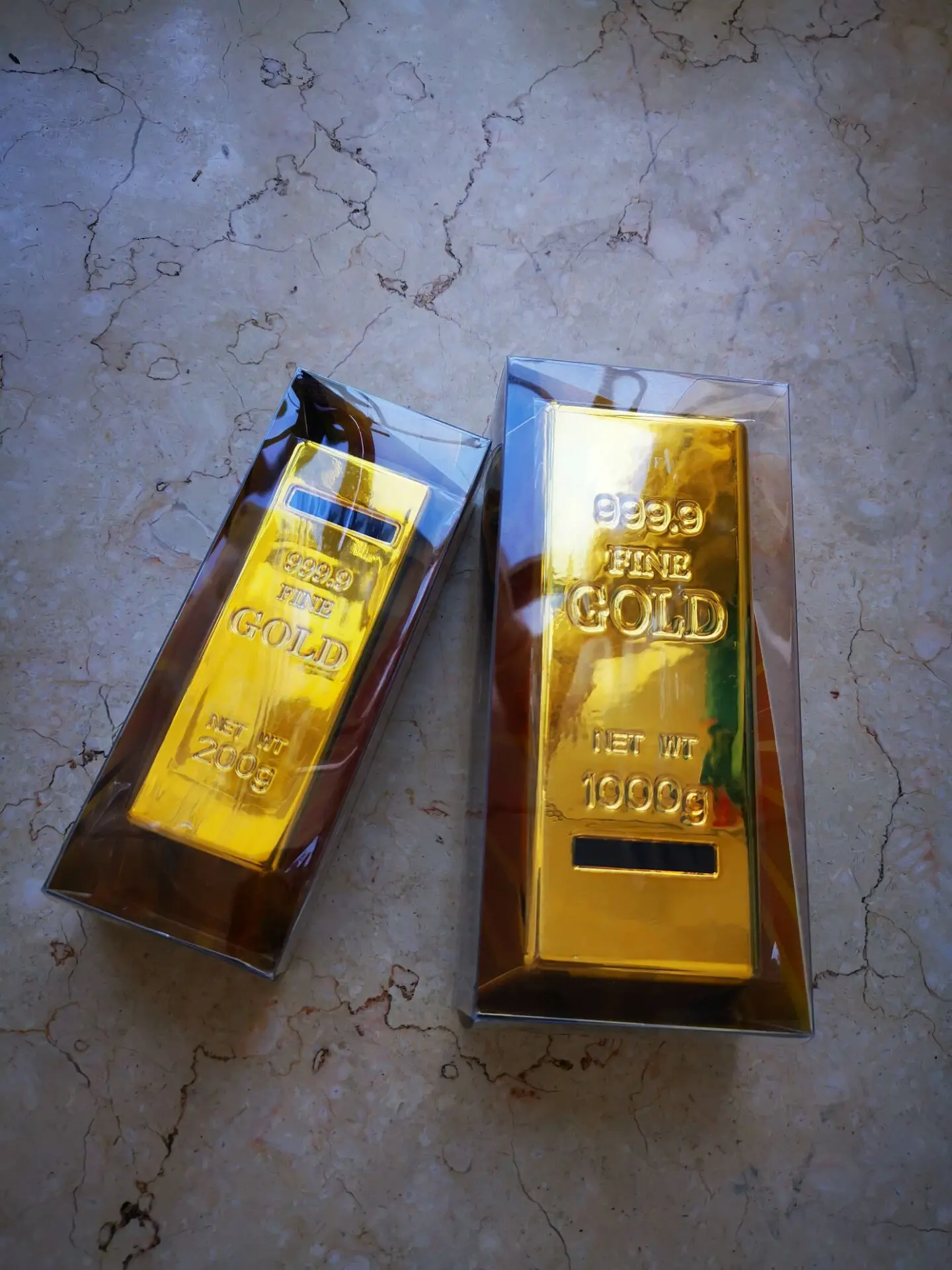 Creative Gift Plastic Gold Brick Piggy Bank Gold Bar Coin Bank Small ...
