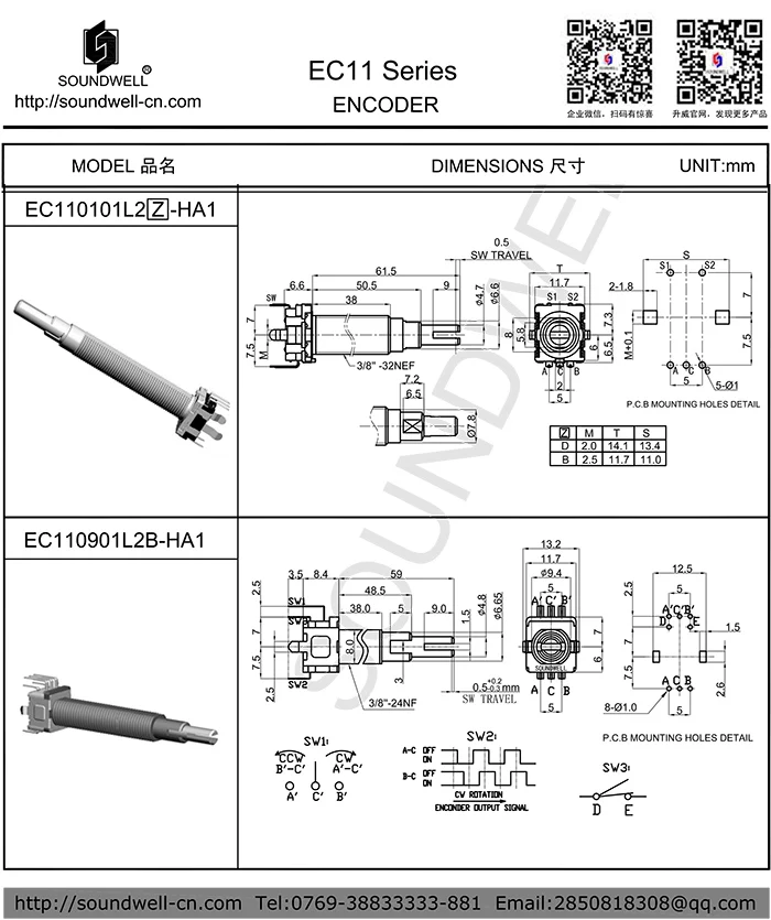 EC11 Dual Concentric Rotary Encoder - Durable & Versatile