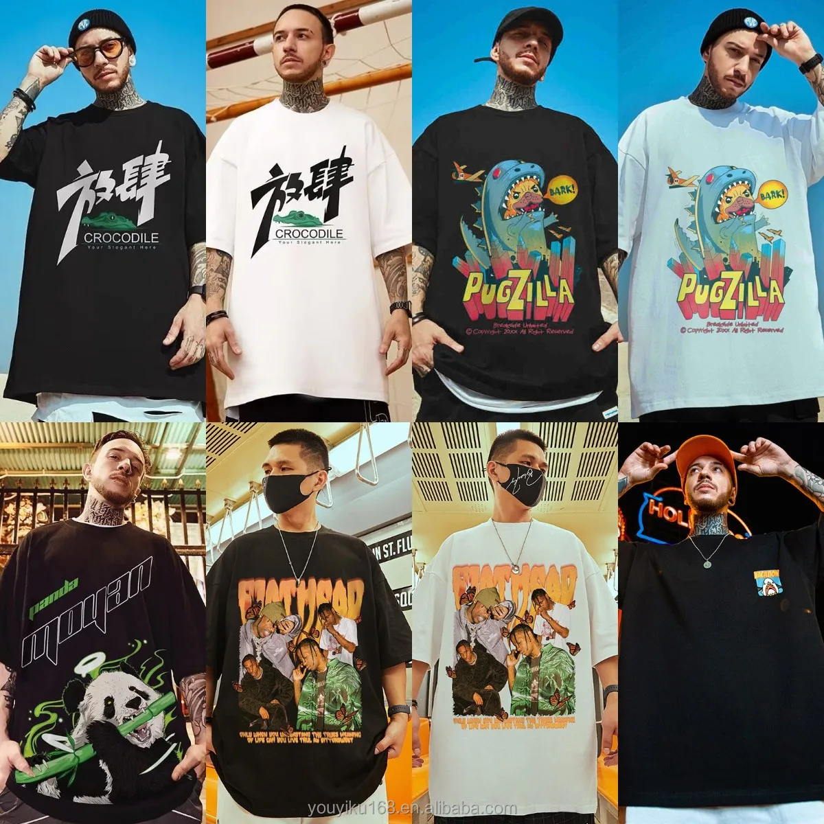 Cotton Oversized Tshirt For Men Clothing Printing Graphic Streetwear ...