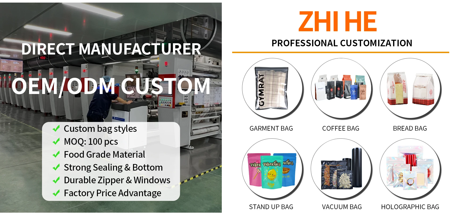 High Pressure Transparent Plastic Bags for Food Packaging