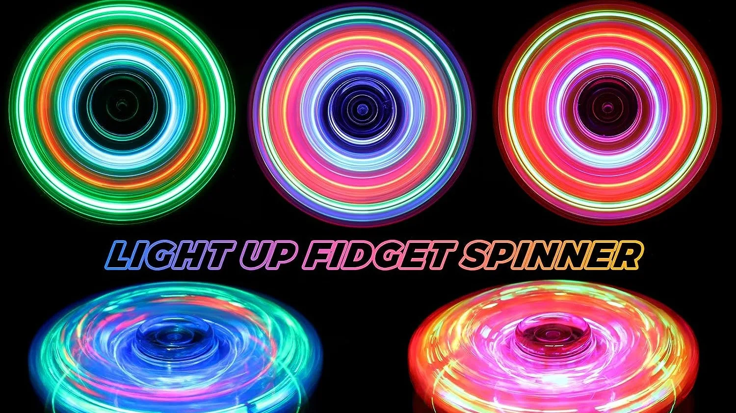 Crystal Gyroscope Fingertip Spinner Light Up Led Luminous Transparent ...