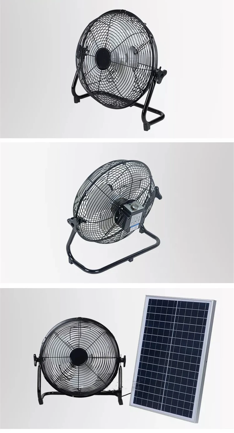 12 Inch Rechargeable Battery Solar Power Floor Fan with Solar Panel ...