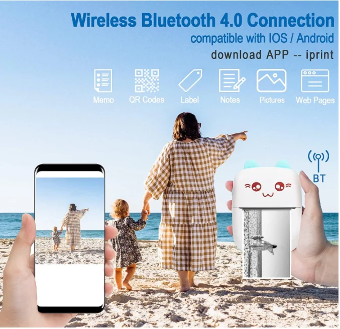 Portable Mini Pocket Thermal Printer - Fast Wireless Printing