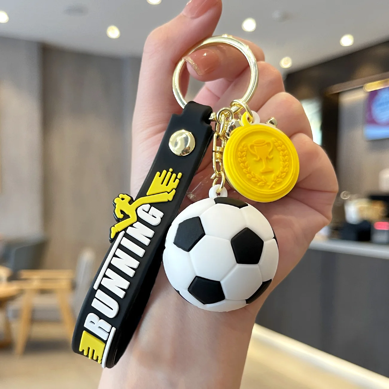 Sport Football Club Keychain Inspirational Pvc Material 3d Key Chain ...