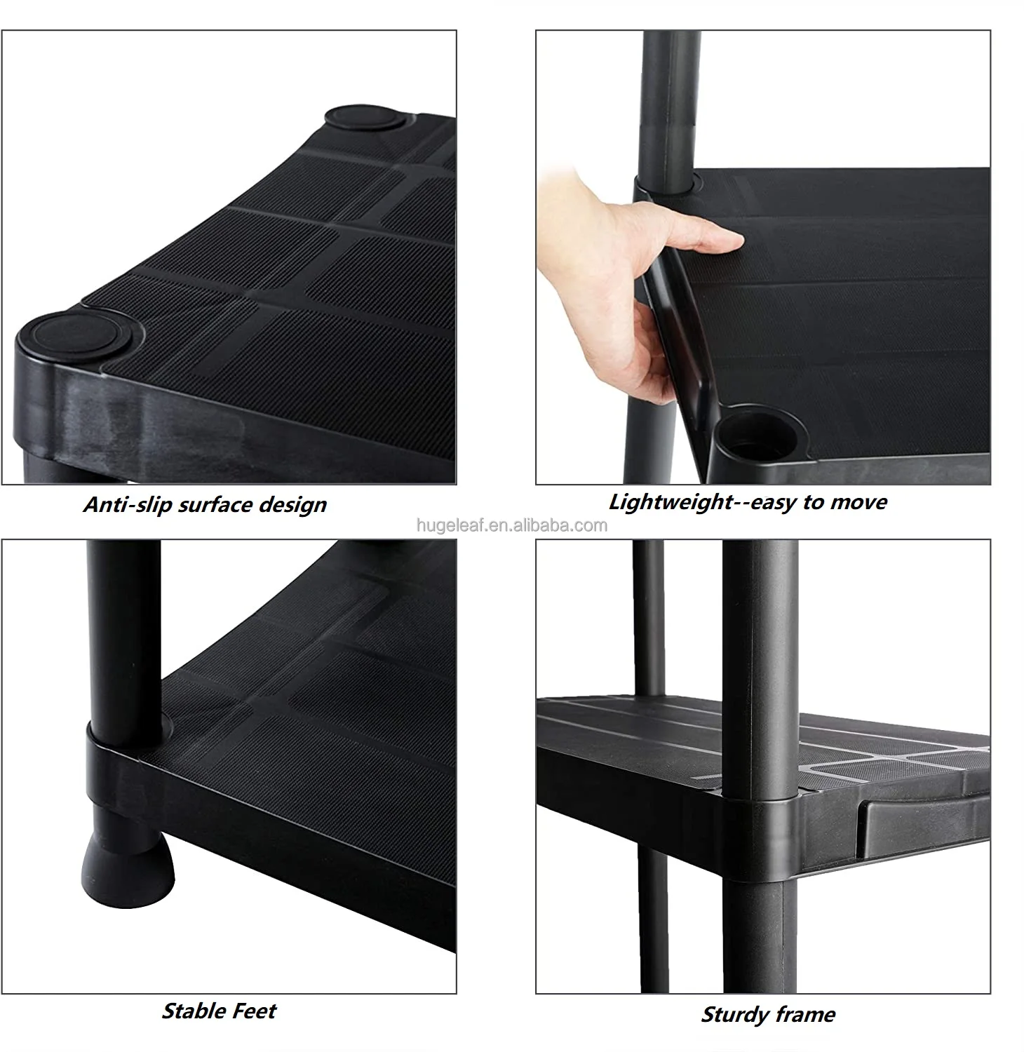 3-tier Easy Assembly Adjustable Lightweight Display Stacking Racks ...