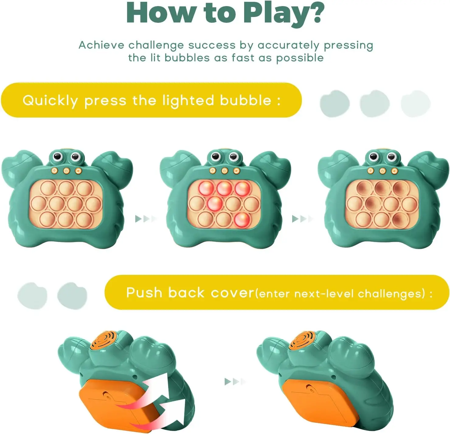 2023 Fast Quick Push Light Up Pop Game Fidget Toys Sensory Fidget Toys ...