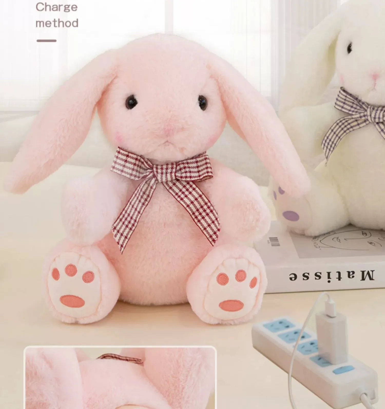 Rabbit Plush Toy Cute Simulation White Rabbit Doll Learning To Talk ...