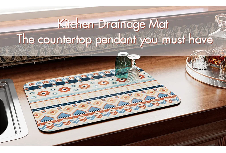 Custom Pattern Vegetable Diatom Mud Diatomite Placemat Super Absorbent ...