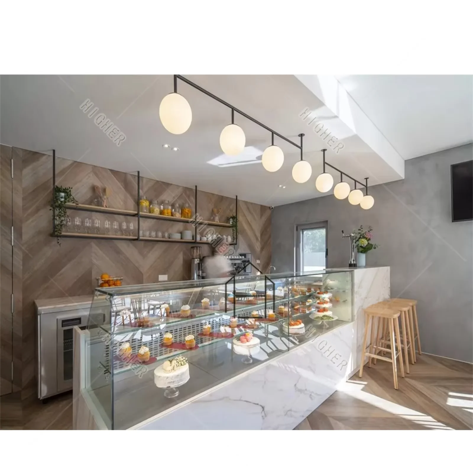 Modern Coffee Shop Bar Counter Design Custom Durable Coffee Shop ...