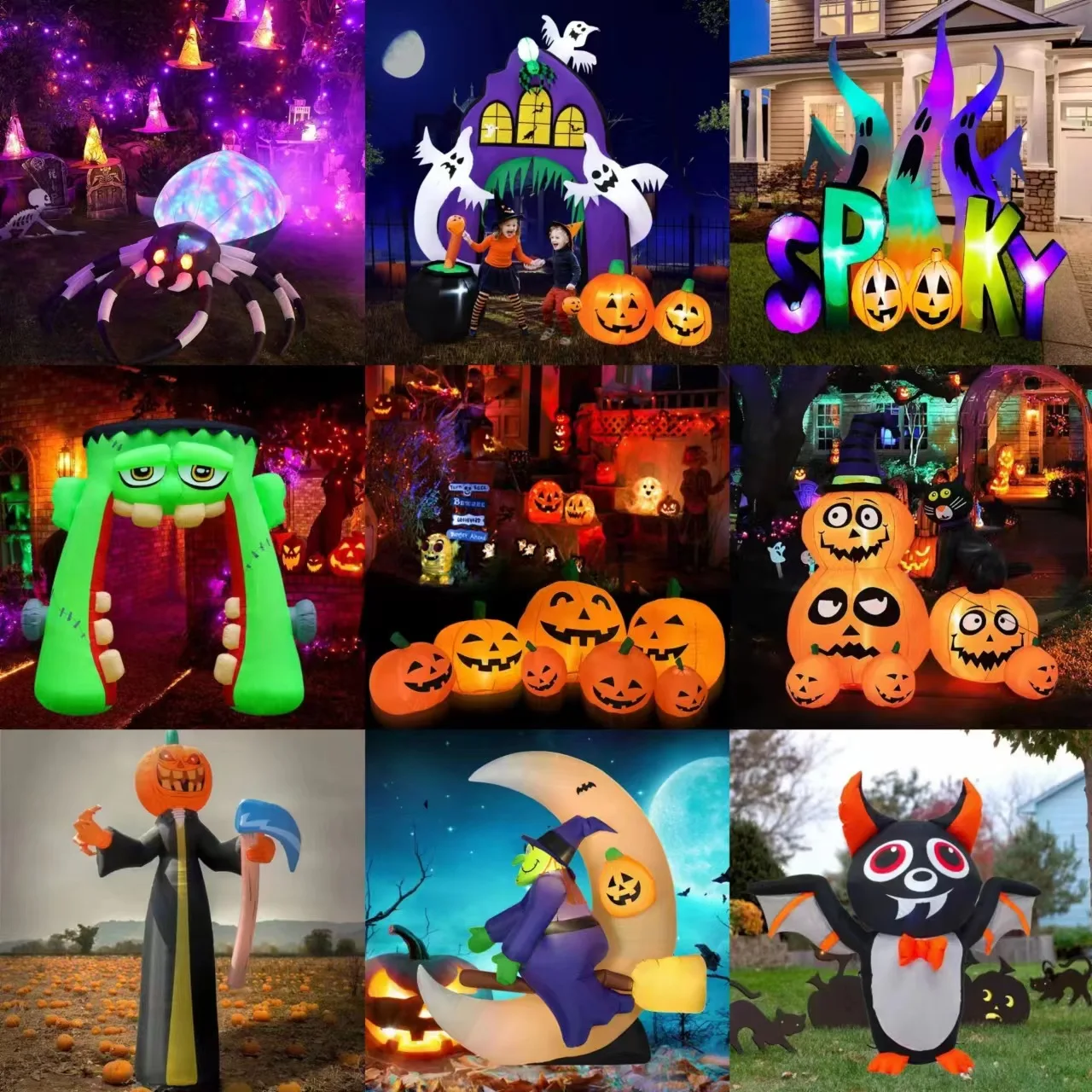 Inflation Model White Ghost Witch Pumpkin Ghost Tree Halloween ...